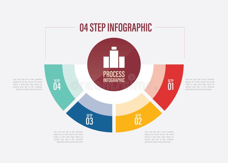 Process Infographic, Step Infographic, Half Pie Chart Elements with 10 ...