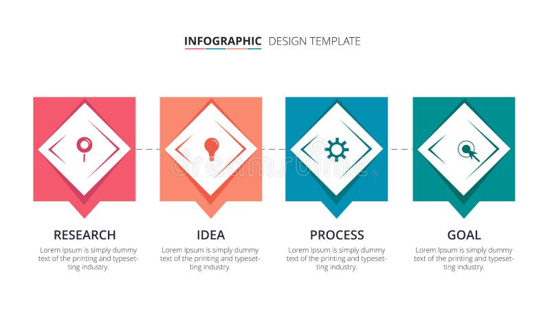 Infographic Elements with Steps Process, Idea and Result, Search ...