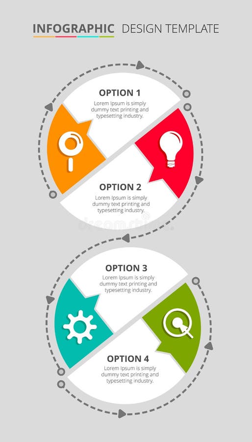 Process Infographic Template Design with 4 Steps - Vector Illustration ...