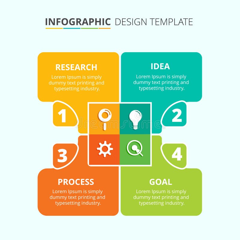 Process Infographic Template Design with 4 Steps Stock Vector ...