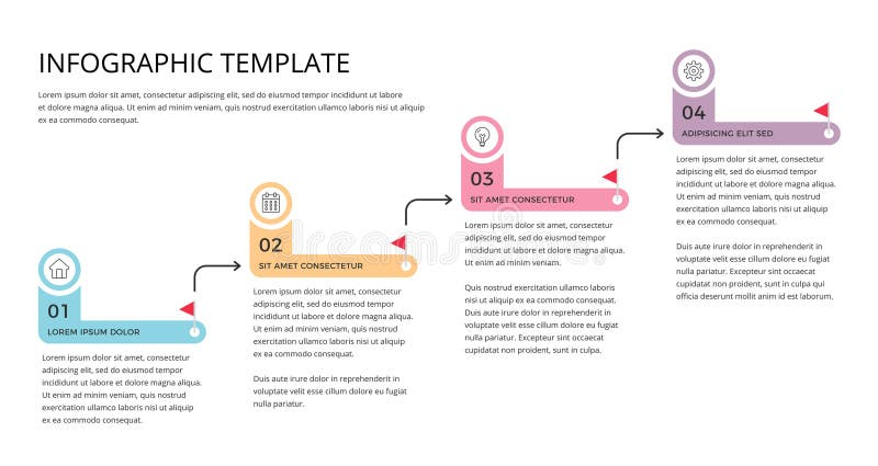Process Infographic Template Stock Vector - Illustration of element ...