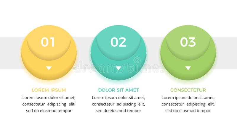 Process Infographic Template with 3 Parts Stock Vector - Illustration ...