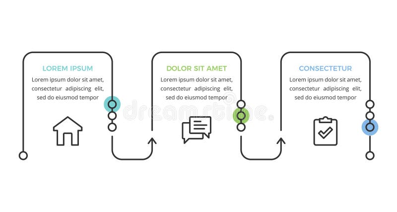 Process Infographic with Three Steps Stock Vector - Illustration of ...