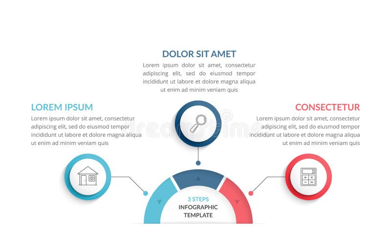 Process Infographics - 3 Steps Stock Vector - Illustration of project ...