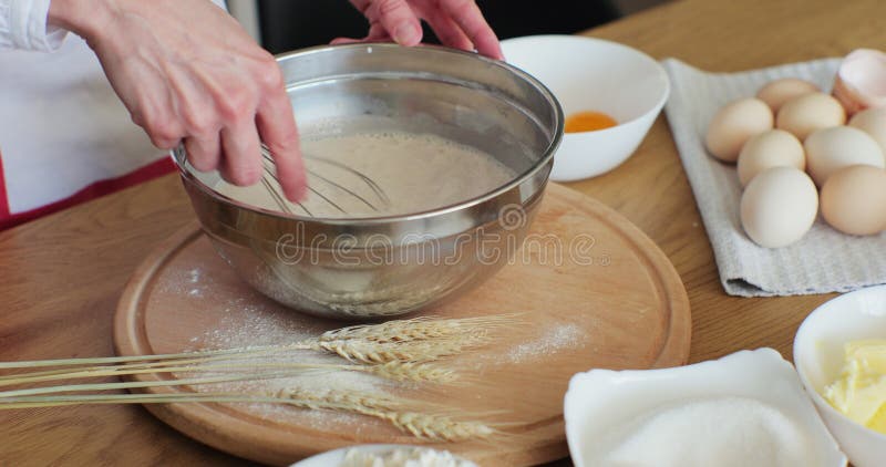 Process of Kneading Bread Dough at Home Manually,home Baking. Making ...