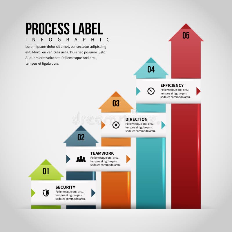 Process Label Infographic stock vector. Illustration of graphical ...
