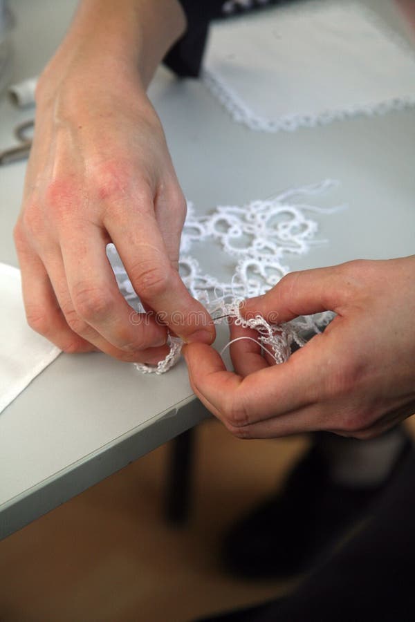 Process of lace making stock photo. Image of design - 190124736