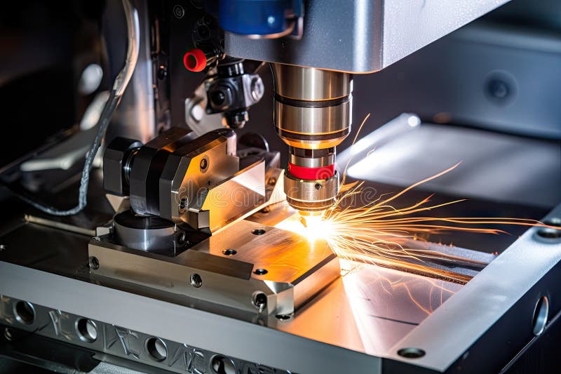 Process of Laser Manufacturing High-precision Components Stock Image ...