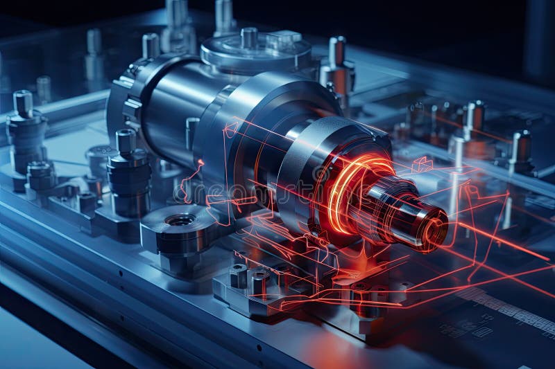 Process of Laser Manufacturing High-precision Components Stock Photo ...