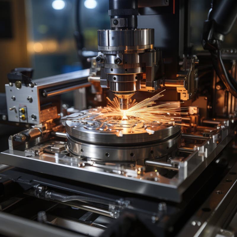 Process of Laser Manufacturing High-precision Components Stock Image ...
