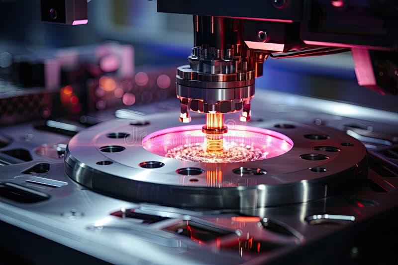 Process of Laser Manufacturing High-precision Components, Bright Color ...