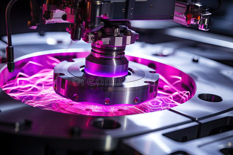 Process of Laser Manufacturing High-precision Components, Bright Color ...