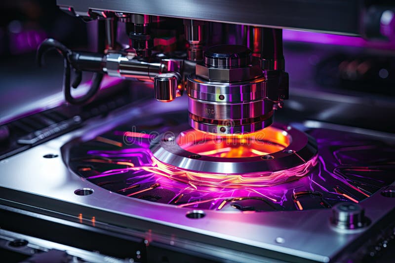 Process of Laser Manufacturing High-precision Components, Bright Color ...