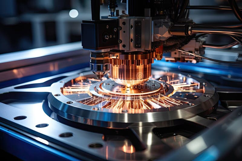 Process of Laser Manufacturing High-precision Components, Bright Color ...