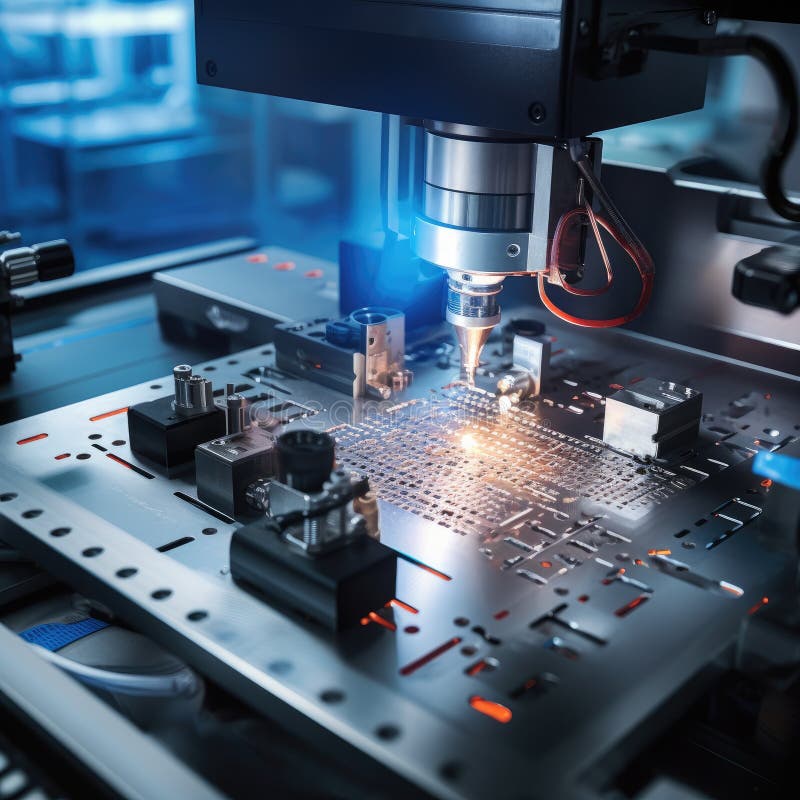Process of Laser Manufacturing High-precision Components Stock Image ...