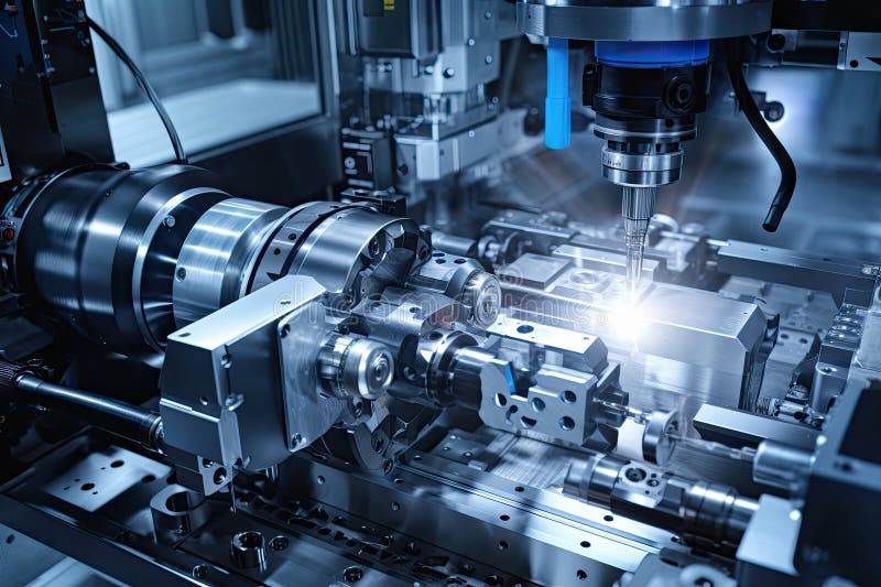 Process of Laser Manufacturing High-precision Components Stock Photo ...