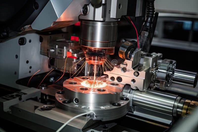 Process of Laser Manufacturing High-precision Components Stock Photo ...