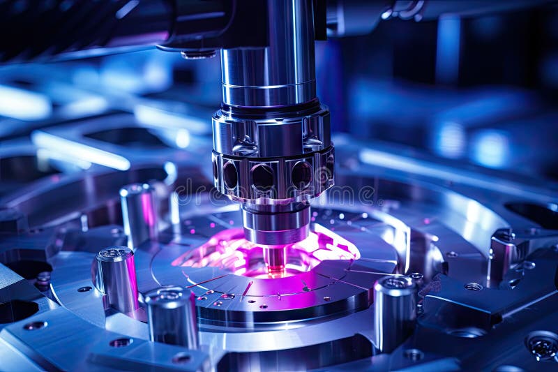 Process of Laser Manufacturing High-precision Components Stock Photo ...