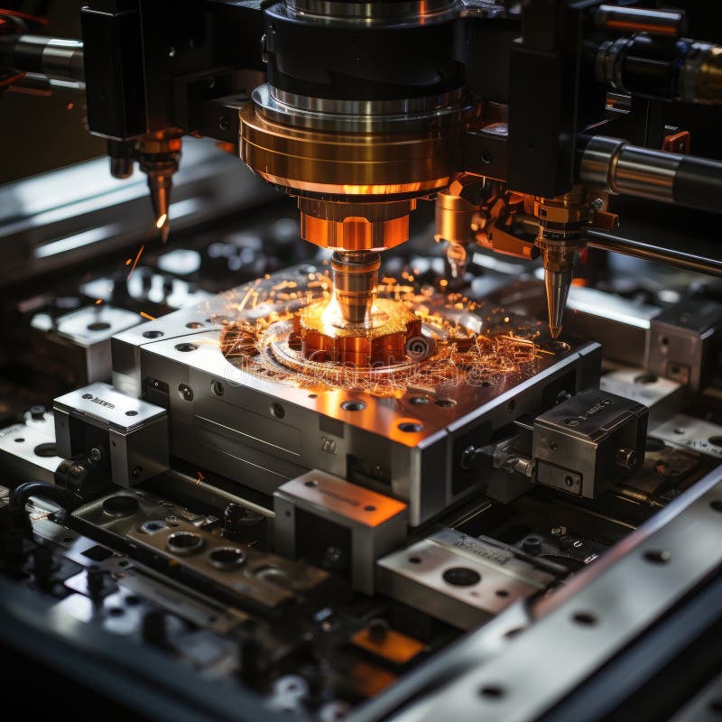 Process of Laser Manufacturing High-precision Components Stock Image ...