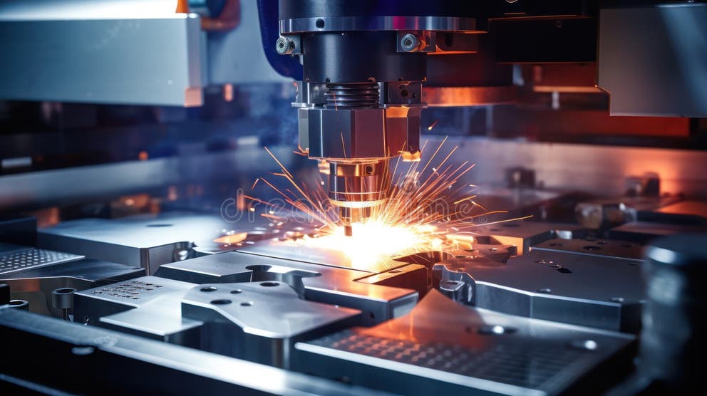 The Process of Laser Manufacturing High-precision Components Represents ...