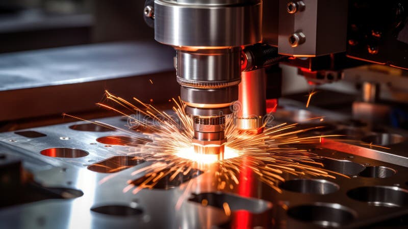 The Process of Laser Manufacturing High-precision Components Represents ...