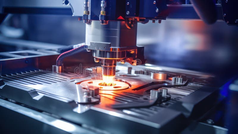 The Process of Laser Manufacturing High-precision Components Represents ...