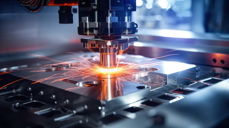 The Process of Laser Manufacturing High-precision Components Represents ...