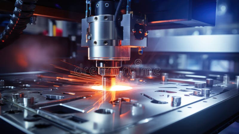 The Process of Laser Manufacturing Highprecision Components Represents ...