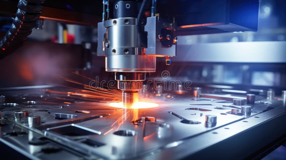 The Process of Laser Manufacturing Highprecision Components Represents ...