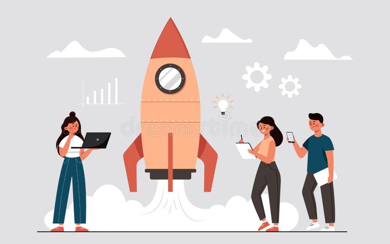 The Process of Launching a Business Project in the Form of a Rocket, an ...