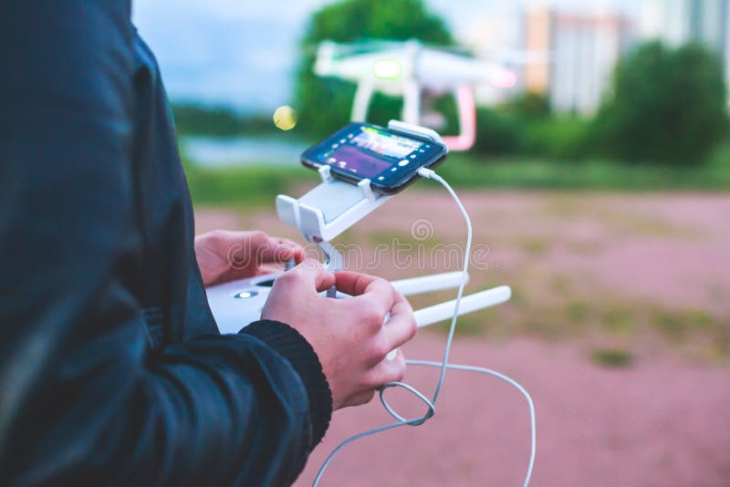 A Process of Launching the Quadcopter Drone with Camera, Operator ...