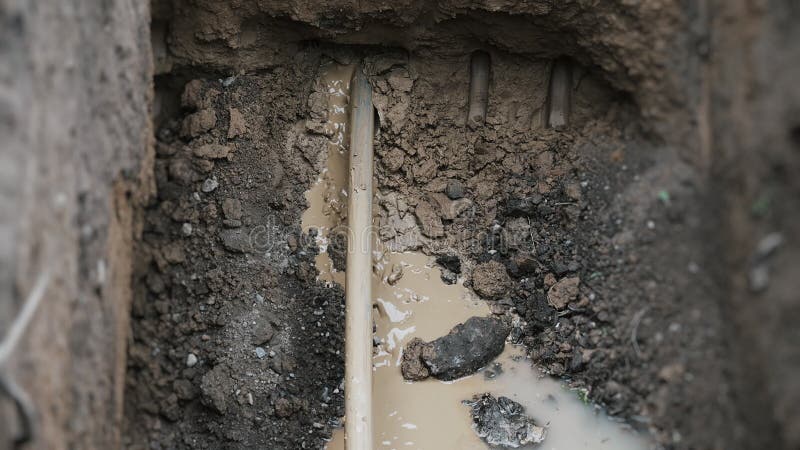 The Process of Laying a Plastic Gas Pipe Underground. Stock Footage ...