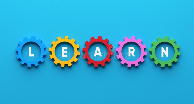The Process of Learning Concept. the Word Learn Written in Cogwheels on ...