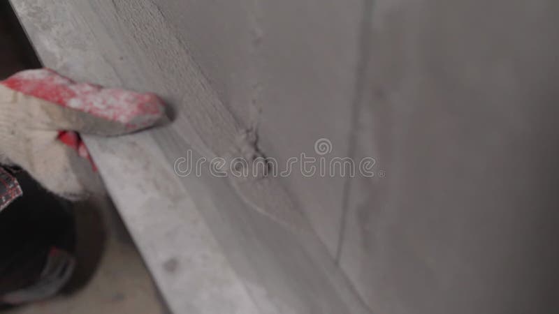 The Process of Leveling Plaster According To the Rule after Application ...