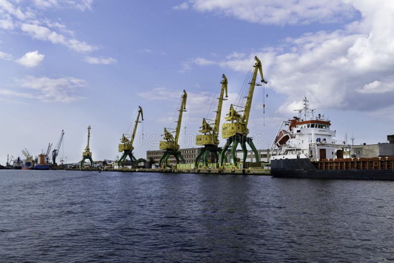 Process of Loading Containers on Trucks by Container Loader at Huge ...