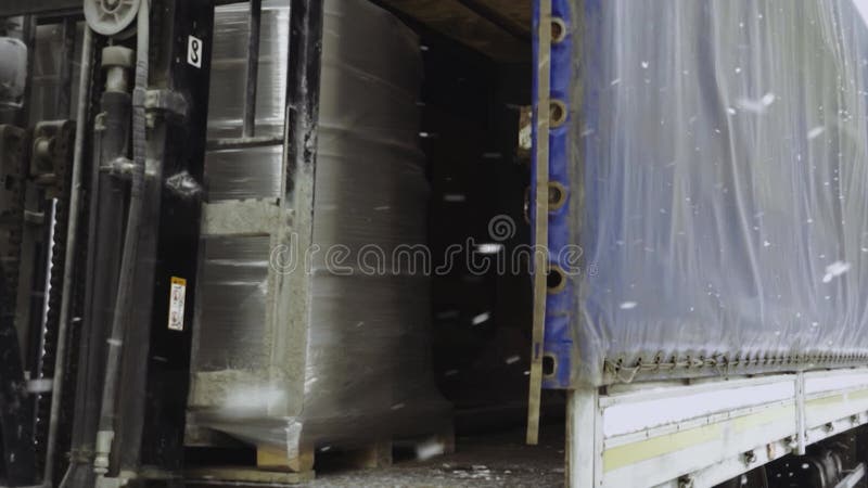 Process of Loading Heavy Goods Inside a Truck for the Transportation ...