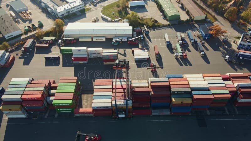 Containers Warehouse, Aerial View. Shipping and Logistic Concept Stock ...