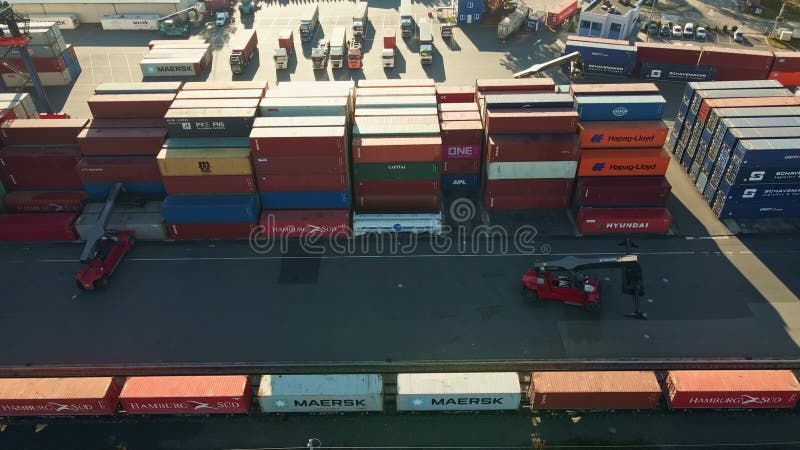 Containers Warehouse, Aerial View. Shipping and Logistic Concept Stock ...