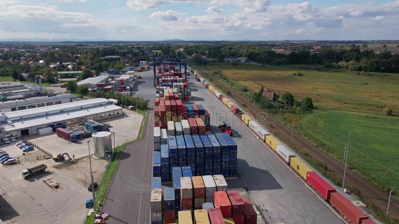 MAERSK Containers on Terminal with Cranes for Loading Stock Footage ...