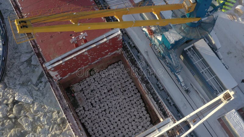 The Process of Loading a Vessel. Stock Video - Video of cargo, hold ...
