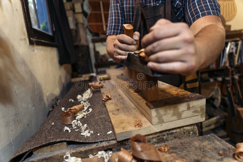 Luthier Working in His Workshop Stock Photo - Image of craftspeople ...
