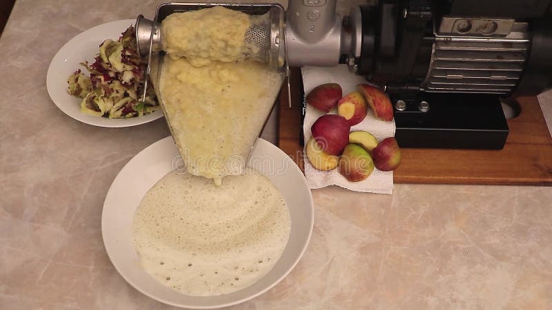 In Process of Making Apple Jam. with Apple Squeezer Stock Footage ...