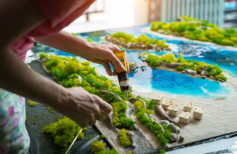 The Process of Making the Art Decor of Epoxy Resin, Natural Stones and ...