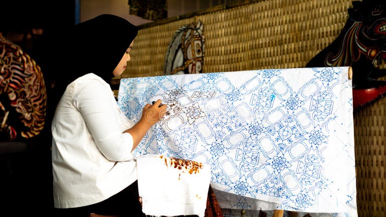 The Process of Making Batik Cloth. Batik is a Type of Cloth Whose Motifs are Drawn Manually ...