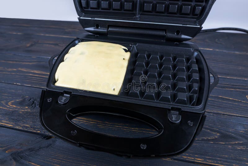 The Process of Making Belgian Waffles Stock Photo - Image of batter ...