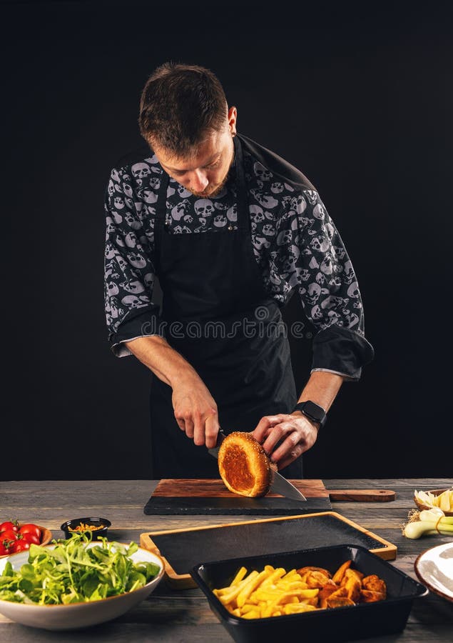 The Process of Making a Burger Stock Image - Image of prepare, junk ...