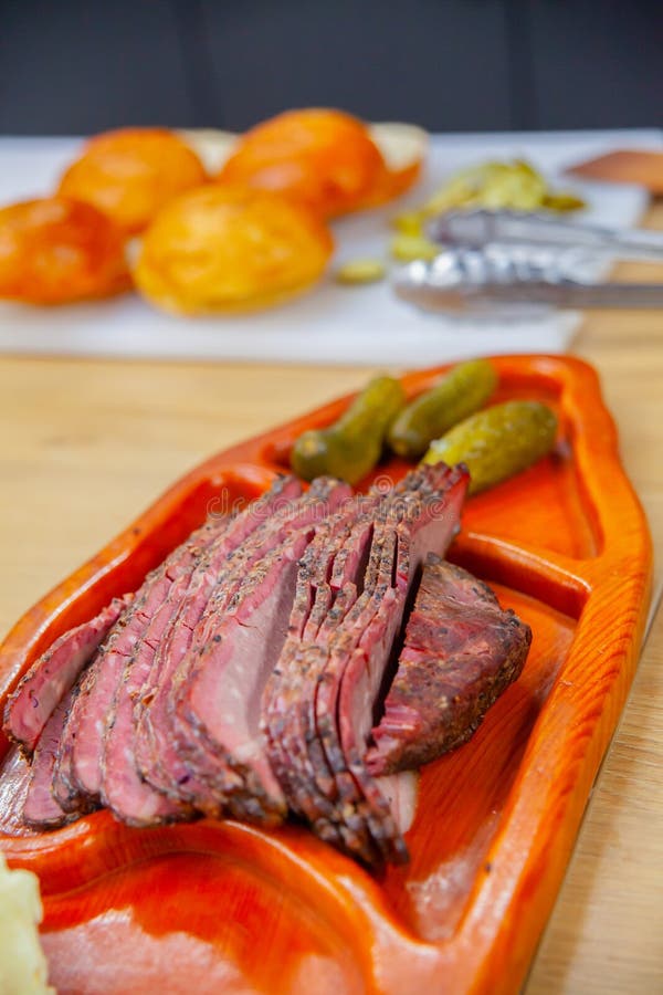 The Process of Making a Burger in the Kitchen Stock Photo - Image of ...