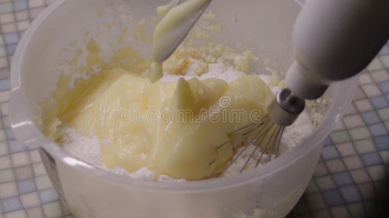The Process of Making Cake Cream, Laying Ingredients for Mixing with a ...