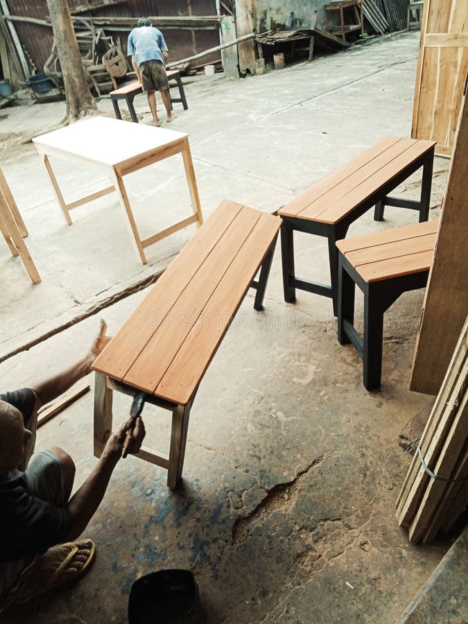 The Process of Making Chairs for Food Stalls Editorial Stock Photo ...