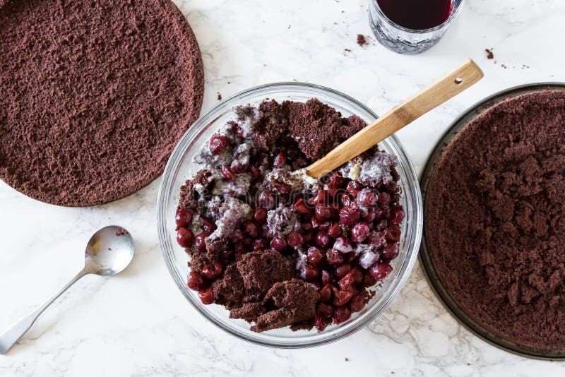 Process of Making Chocolate Cake Stock Image - Image of dough, concept ...